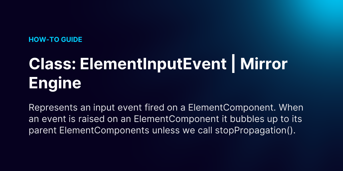 Class Elementinputevent Mirror Engine