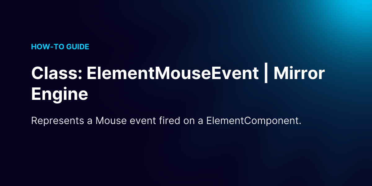 Class Elementmouseevent Mirror Engine